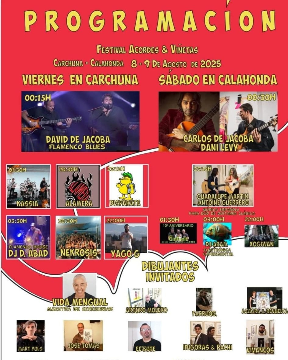 Carchuna y Calahonda acogen el Festival Acordes & Viñetas 2025 los días 8 y 9 de agosto